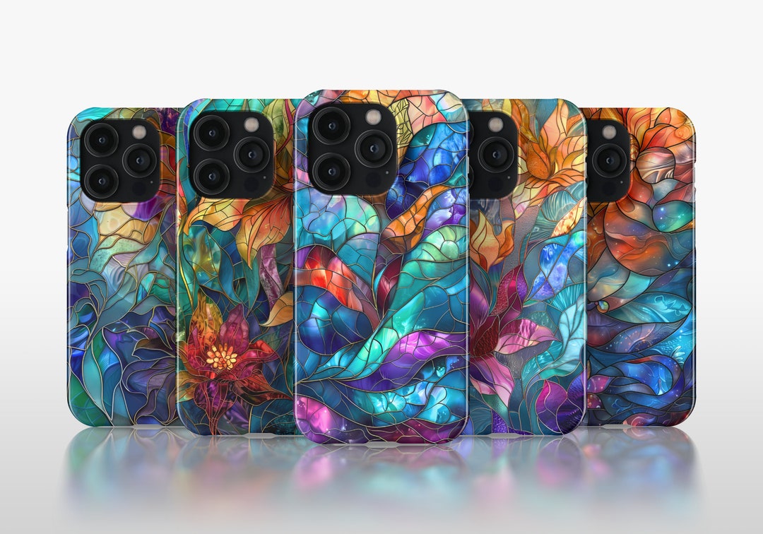Personalized Art Nouveau Style Case | Floral Stained Glass Pattern ...