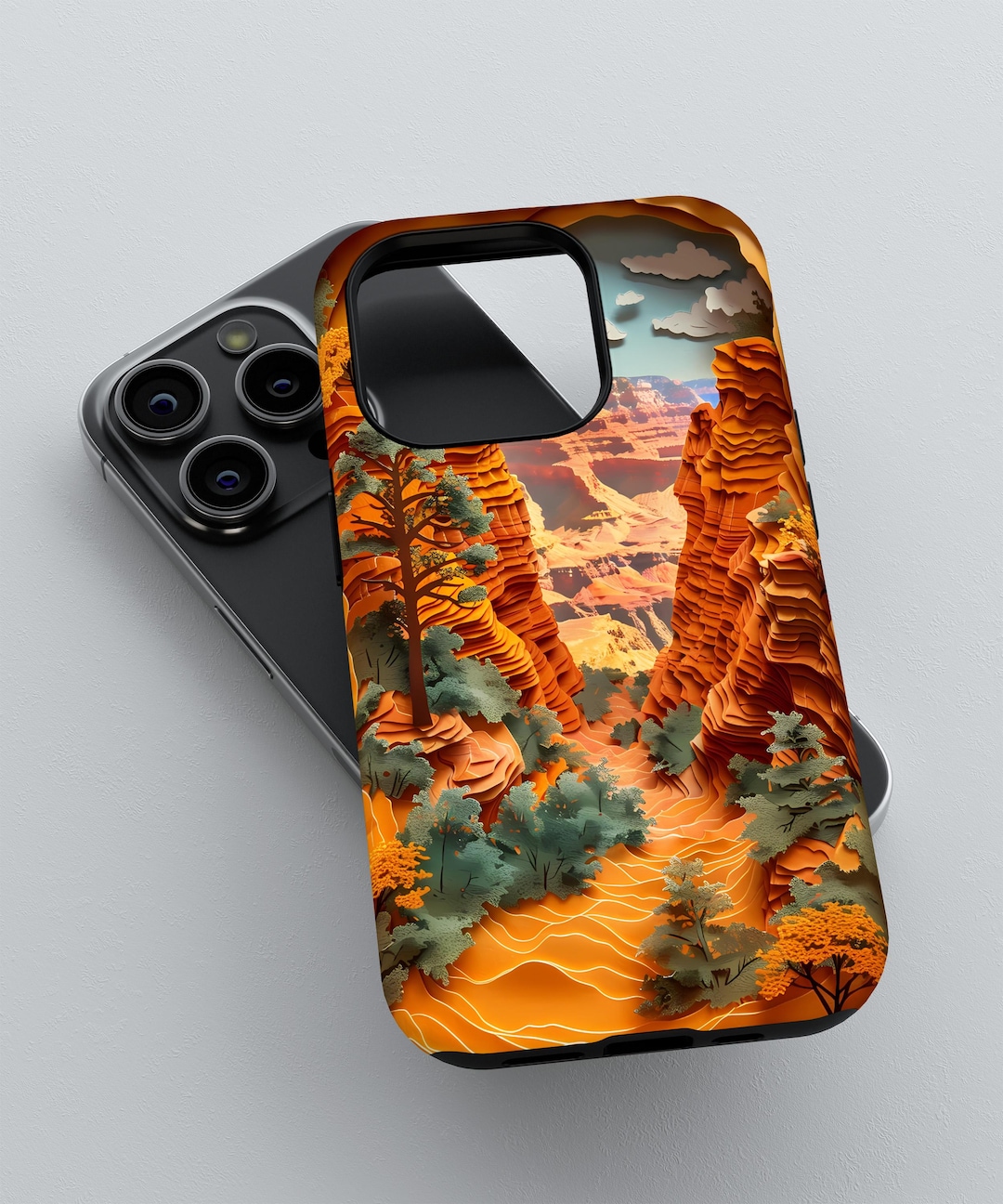 Grand Canyon Phone Case: Layered Paper Desert Landscape - Etsy