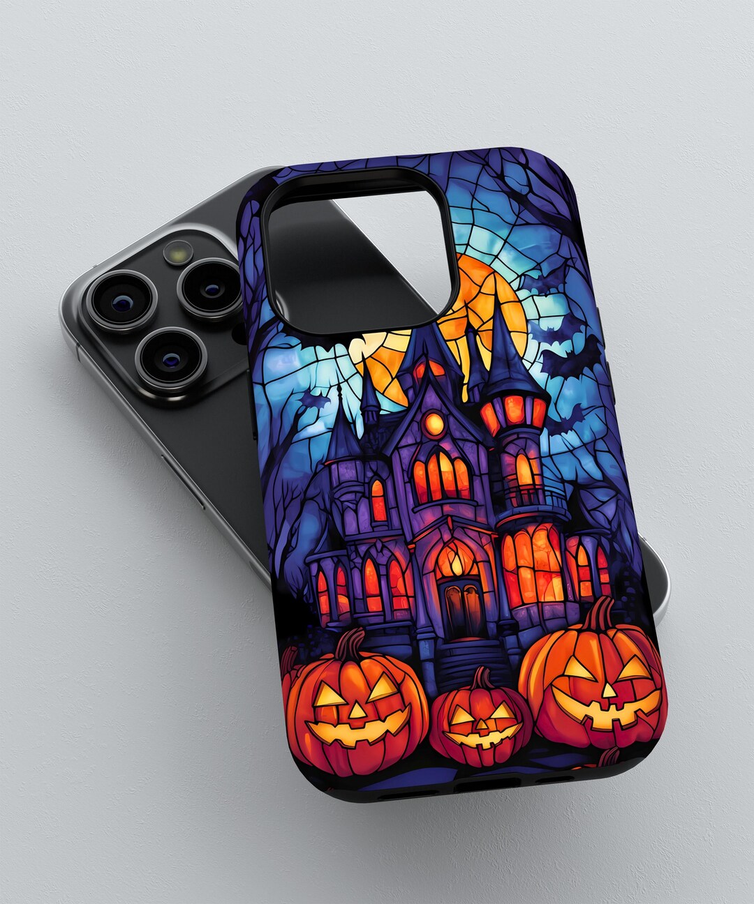 Spooky Haunted House Phone Case: Gothic Halloween Design - Etsy