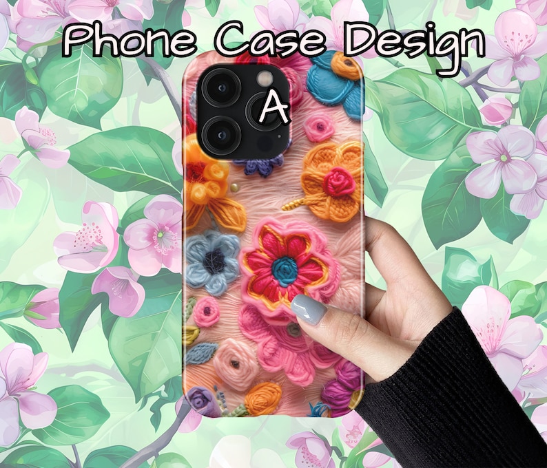 Vibrant Textured Flower Garden Phone Case 3D Floral Sculpture Design ...