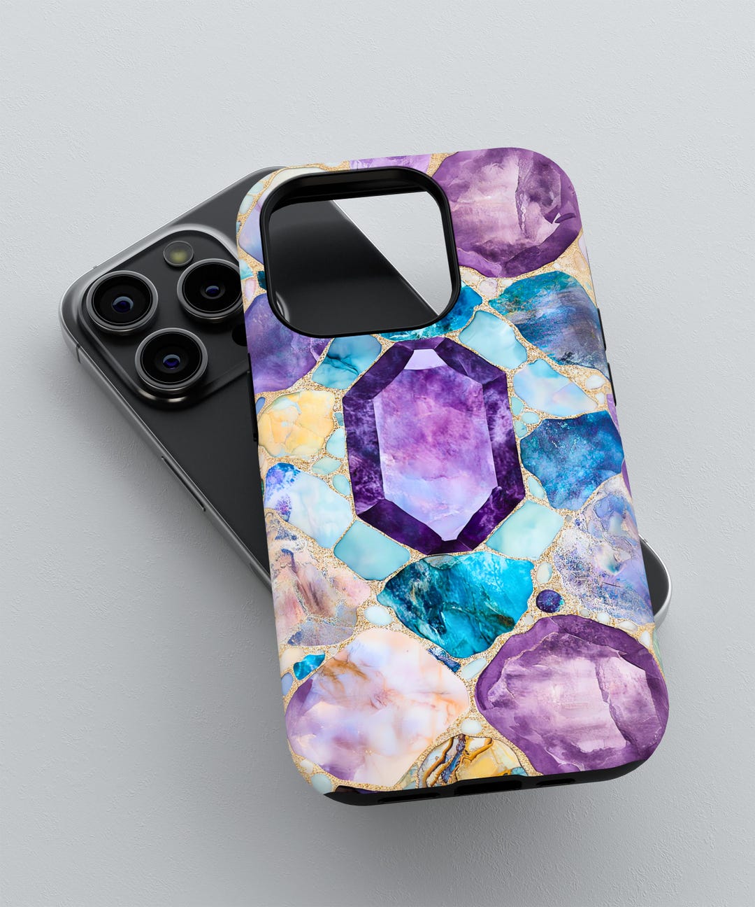 Amethyst Gemstone Phone Case: Abstract Crystal Art - Etsy