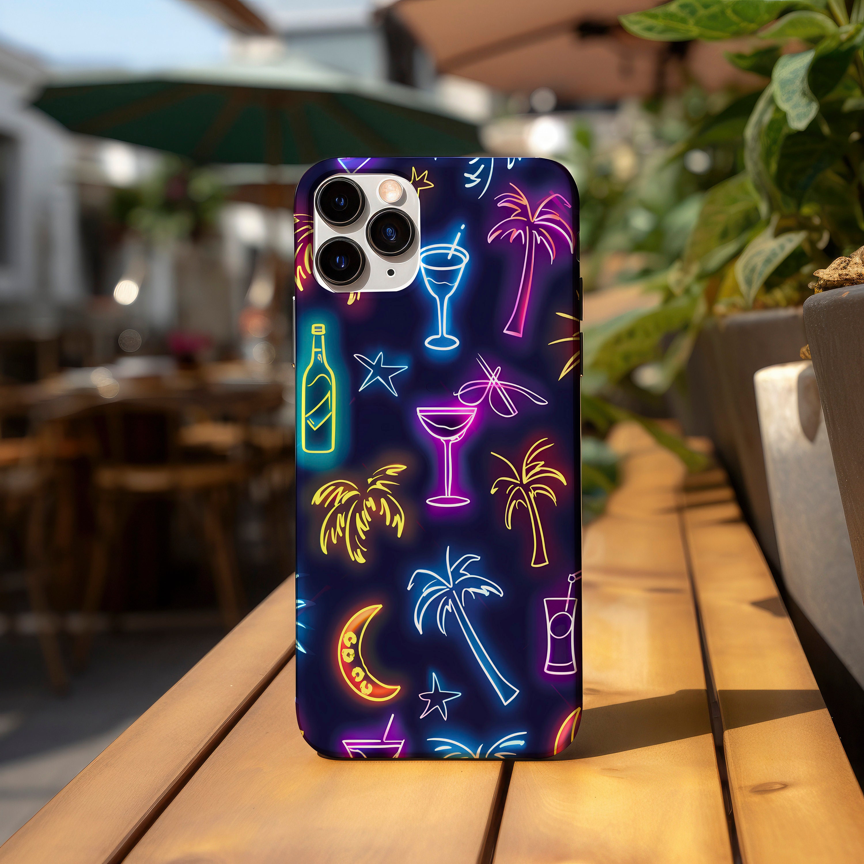 Neon Nights Tropical Phone Case Eye-catching Endless Summer Design ...