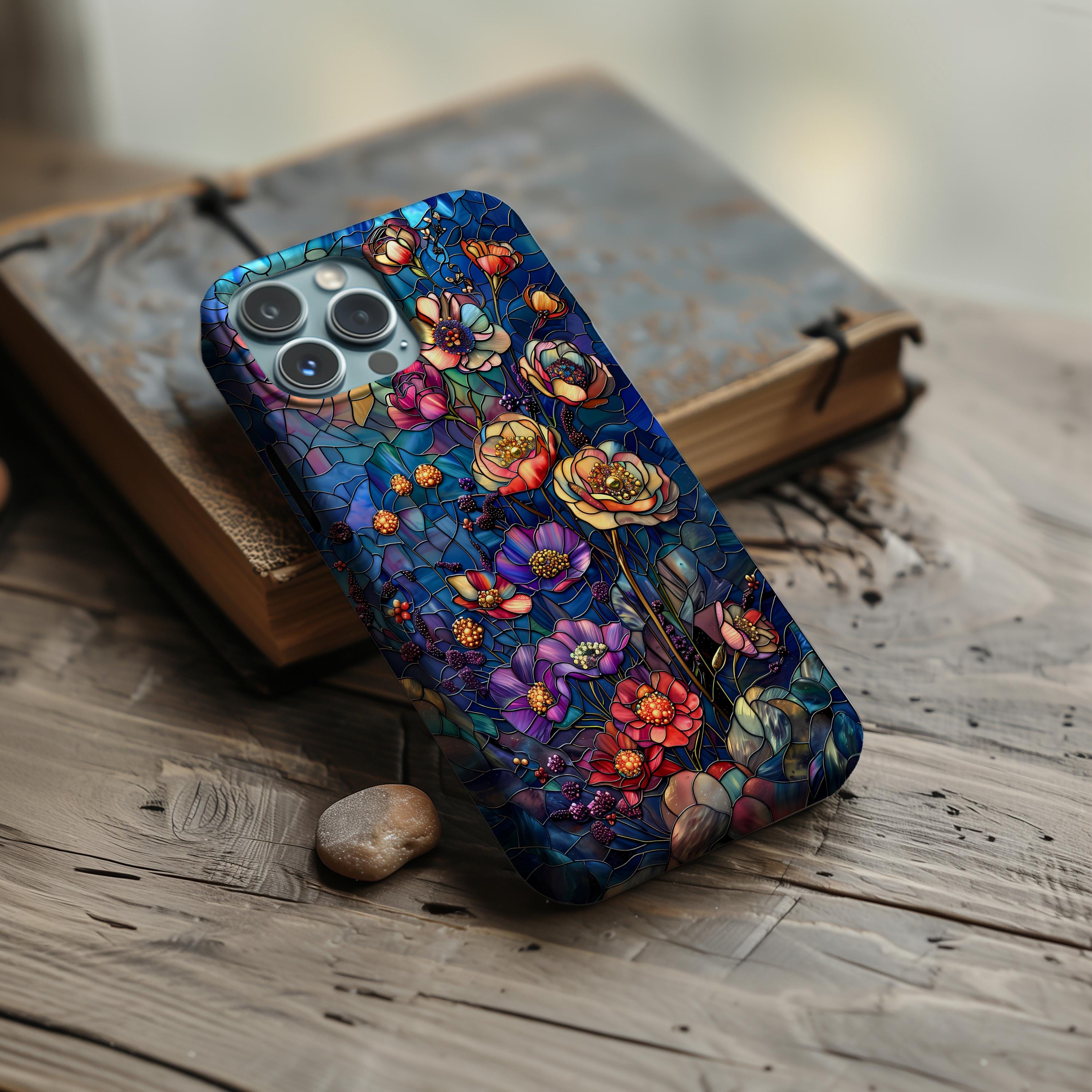 Enchanted Garden Stained Glass Phone Case | iPhone 15 14 13 12 11 Pro ...