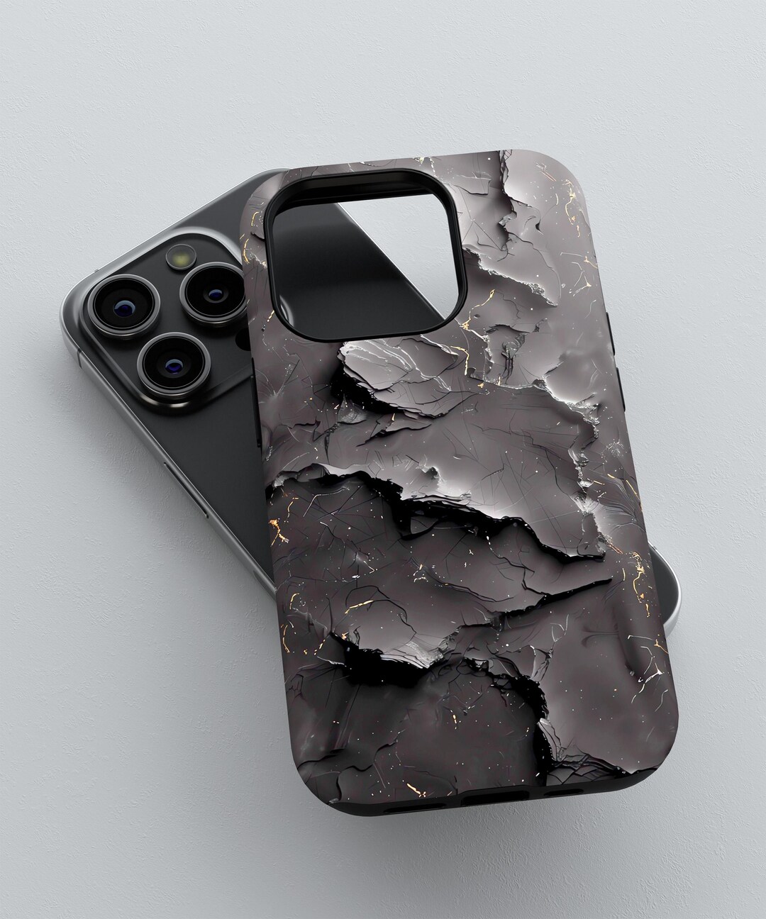 Abstract Modern Black & Gold Marble Design Phone Case | iPhone 16 15 14 ...
