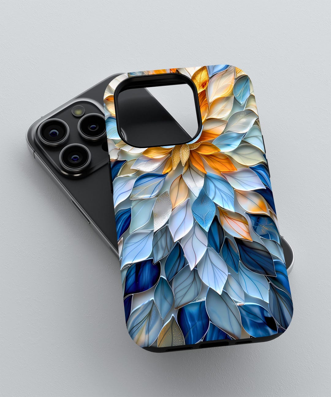 Sunburst Mosaic Phone Case: Vibrant Leaf Design - Etsy