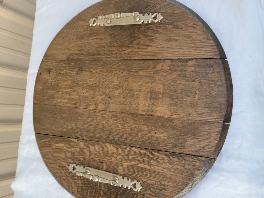 Whiskey Barrel Lazy Susan, Charcuterie Board, Riser Board, Round ...