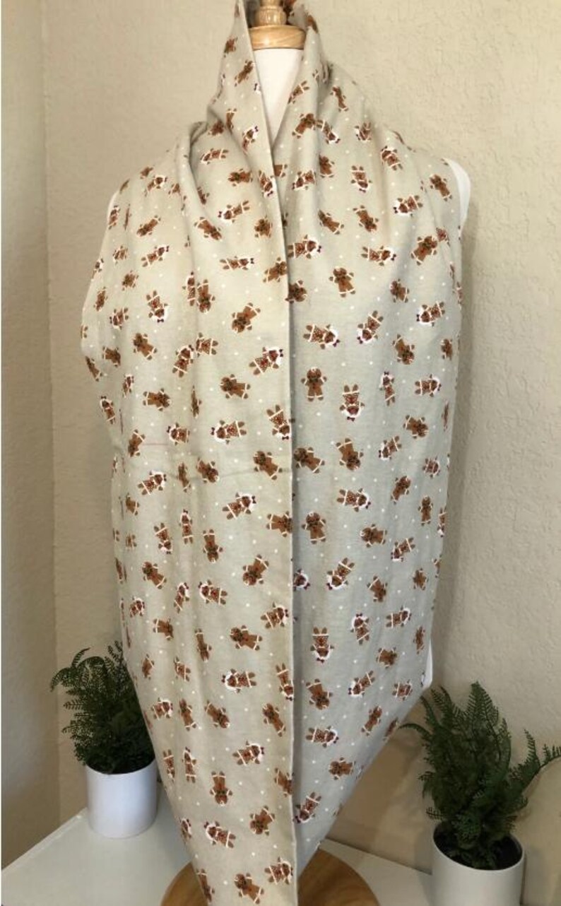 Gingerbread Scarf Infinity Holiday Scarf Gift for Her Christmas Gift ...