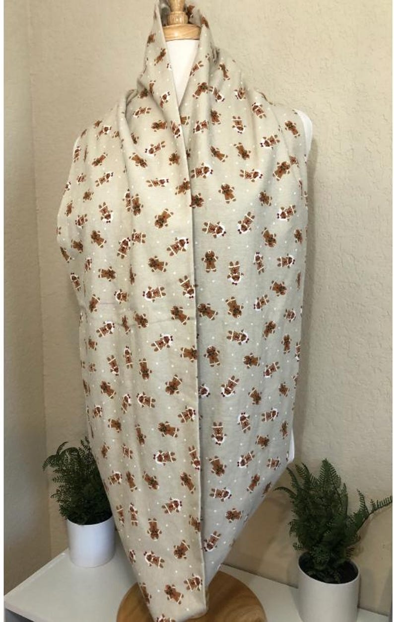 Gingerbread Scarf Infinity Holiday Scarf Gift for Her Christmas Gift ...