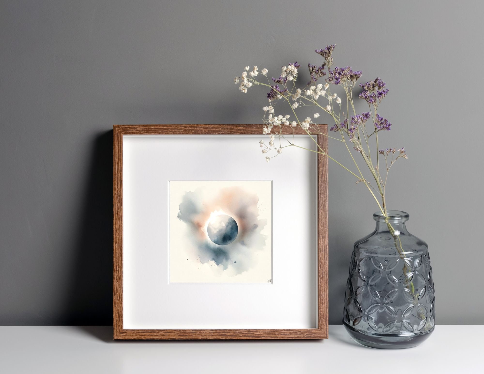 Eclipse 1 - Watercolor Digital Art Print (instant Digital Download) - Etsy