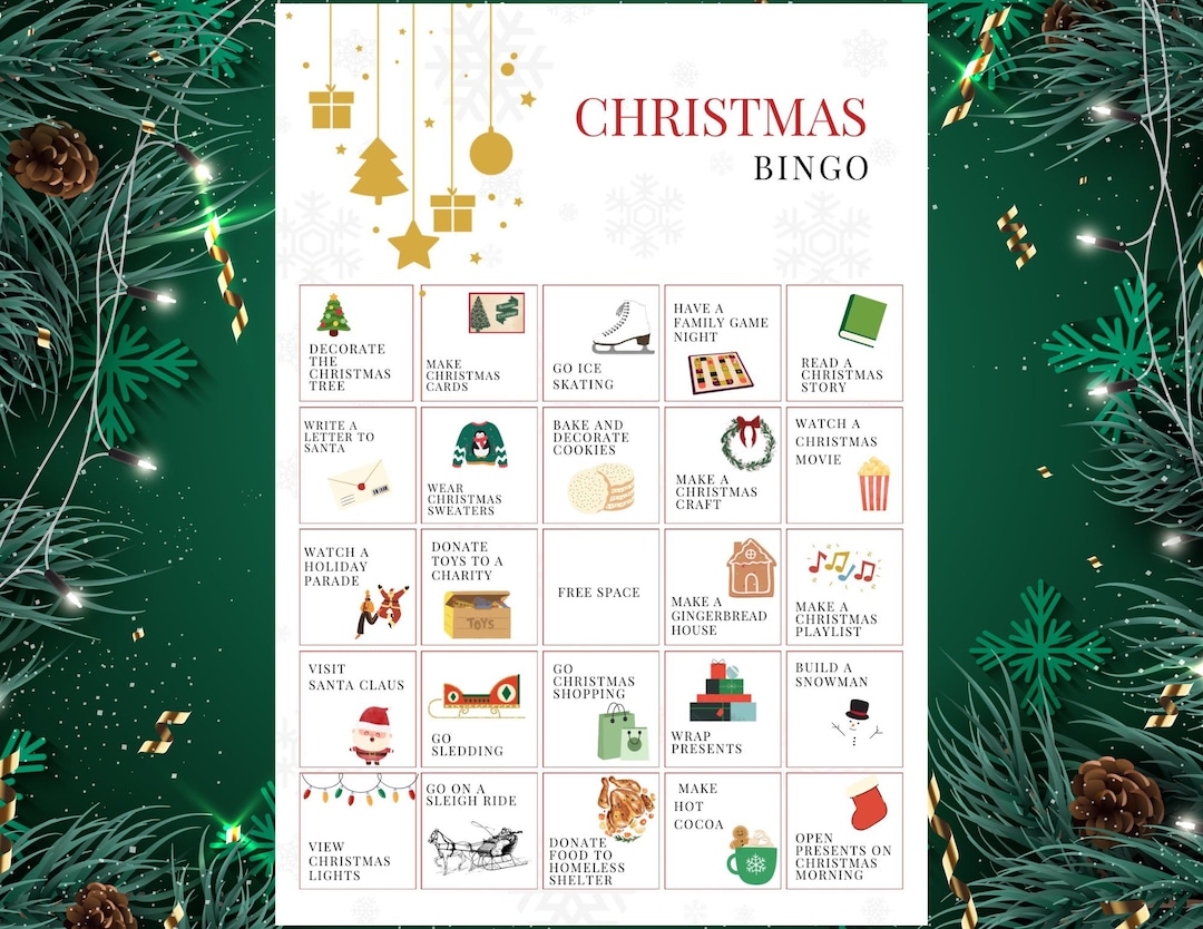 Christmas Bingo Bucket List - 24 Festive Family Activities | Instant ...