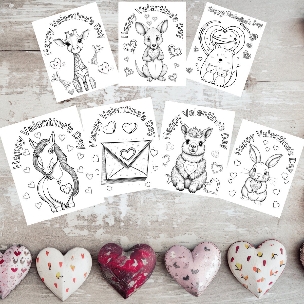 Printable Valentine's Day Coloring Cards, Printable Valentine's Day ...