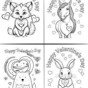 Printable Valentine's Day Coloring Cards, Printable Valentine's Day ...