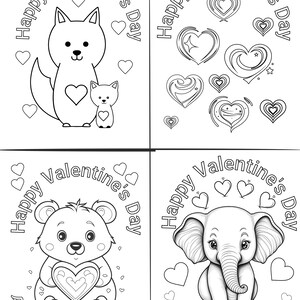 Printable Valentine's Day Coloring Cards, Printable Valentine's Day ...