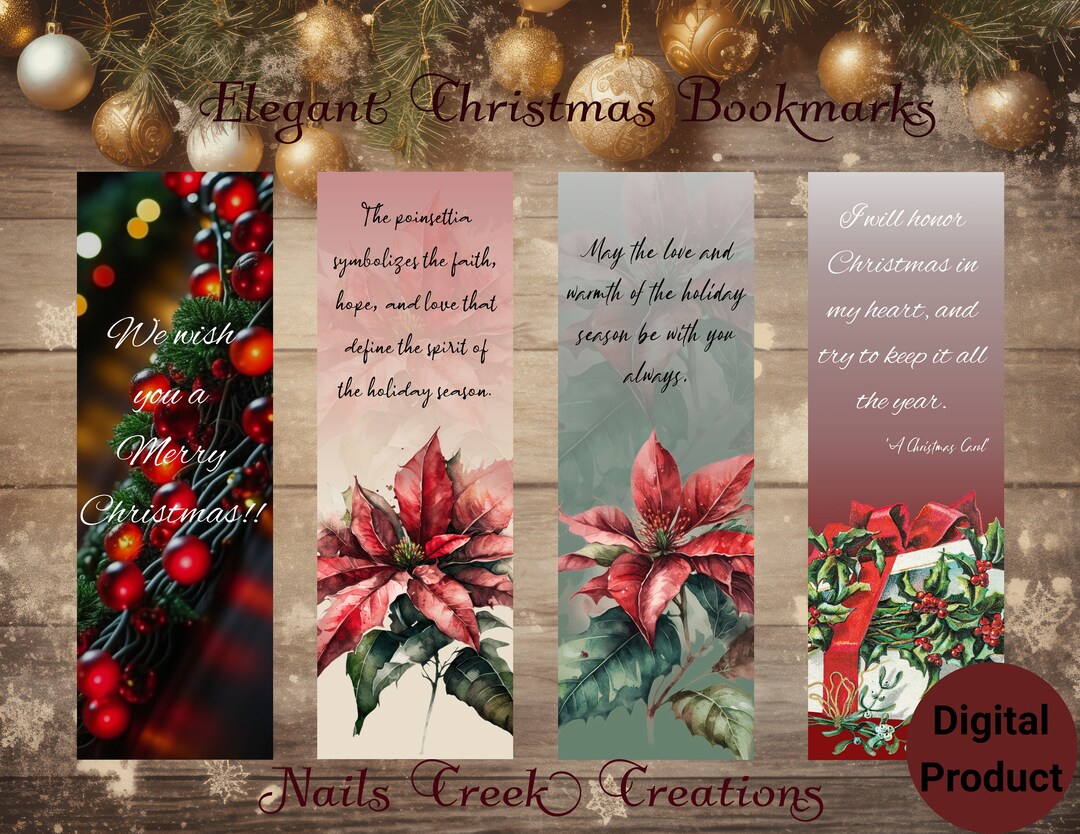 Digital Printable Christmas Booksmarks Dear Santa I Want More Books ...