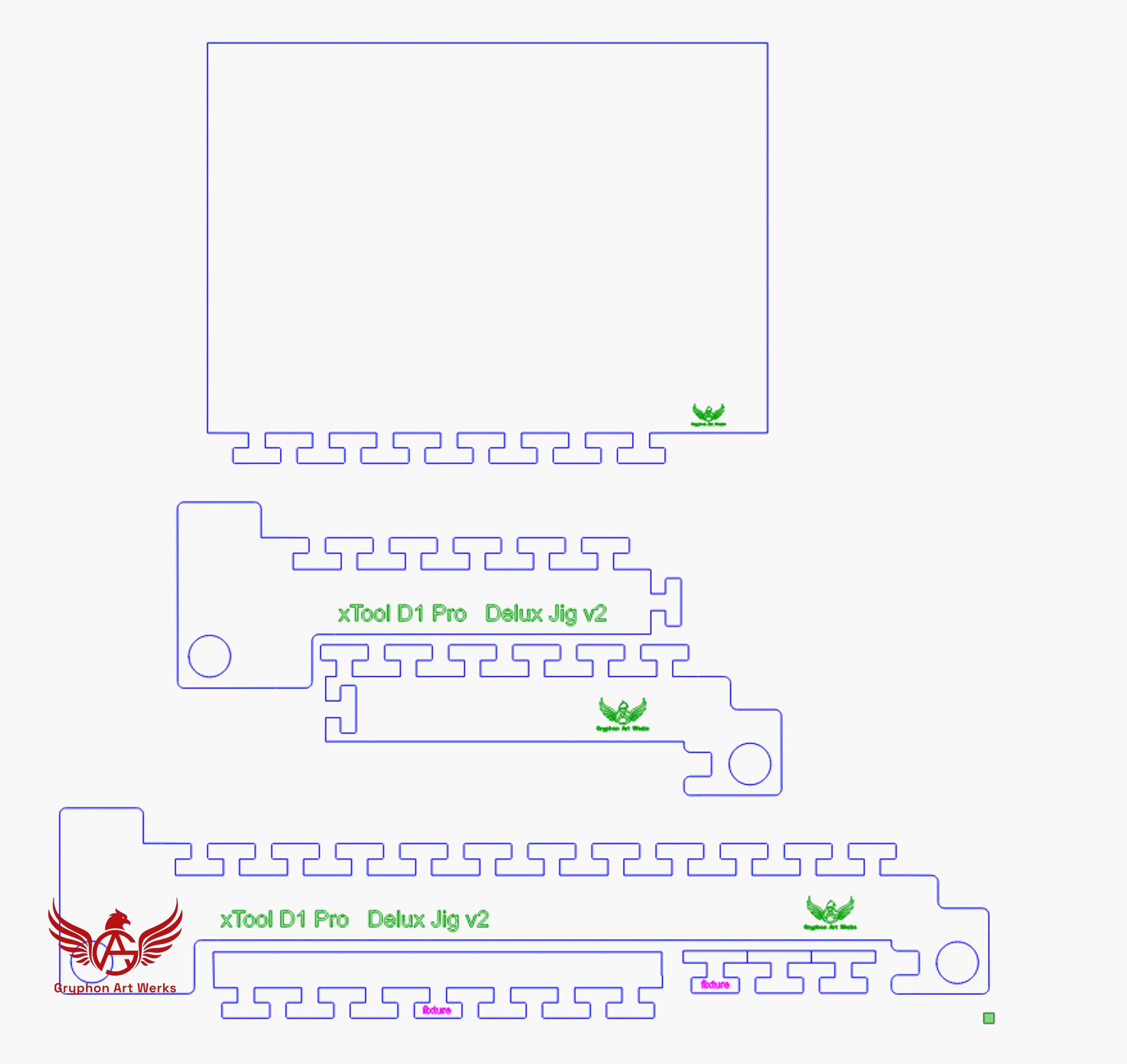 Interlocking Xtool Laser Engraver Jig File Bundle - Xtool D1 Pro, 1 & 2 ...