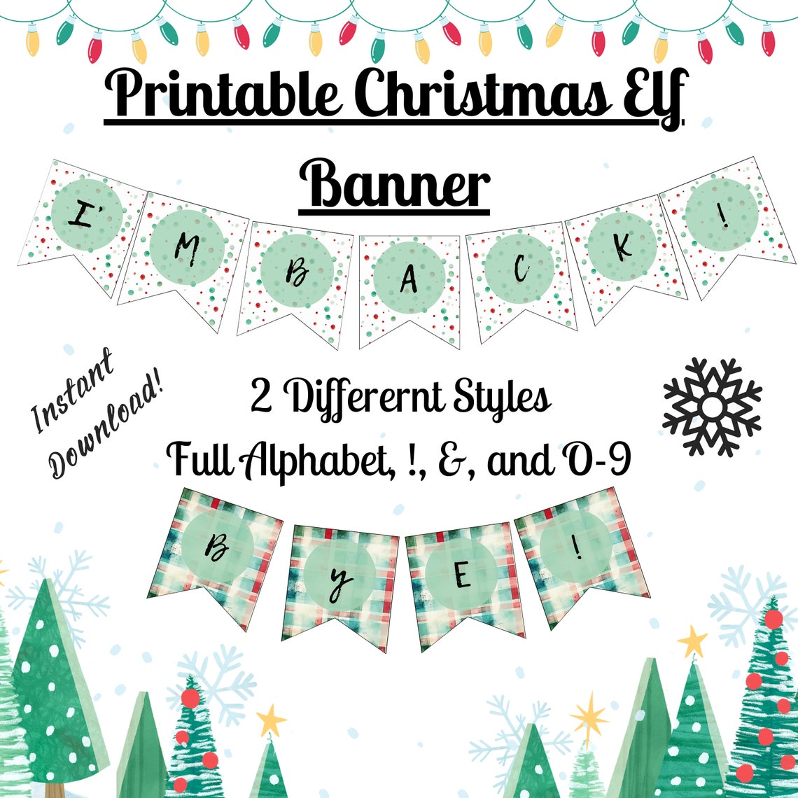 Printable Christmas Elf Banner, Digital Download, A-Z Lettering, DIY ...