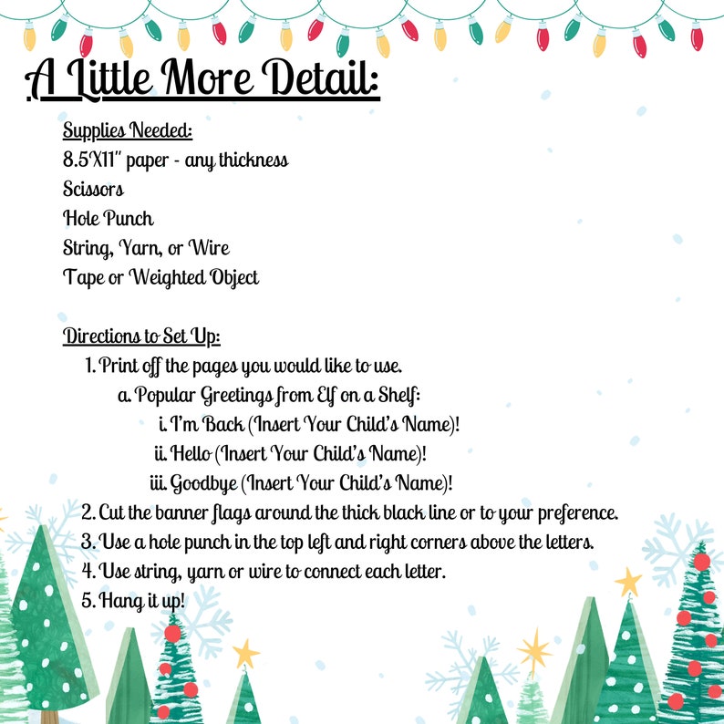 Printable Christmas Elf Banner, Digital Download, A-Z Lettering, DIY ...