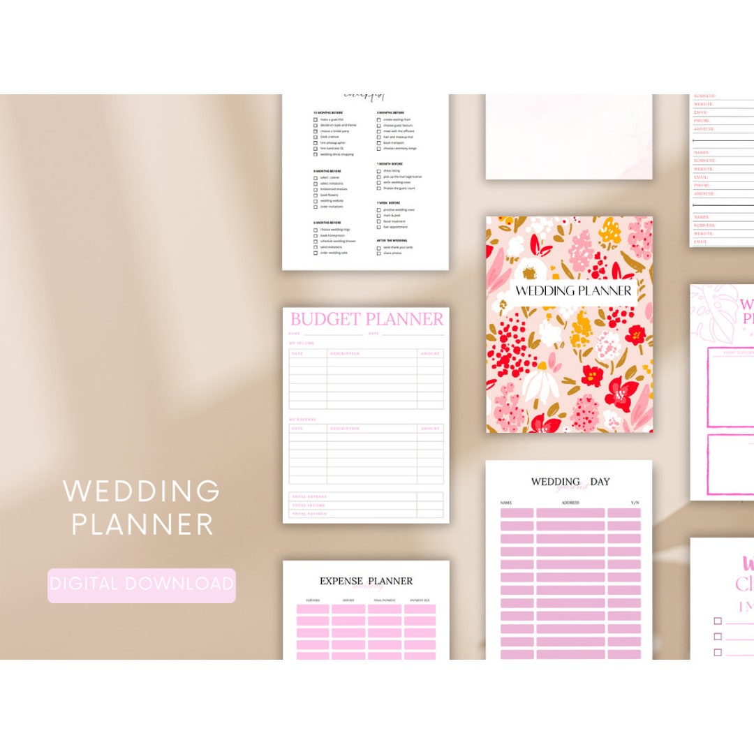 Wedding Planner | Wedding Planner Bundle | Wedding Planner Starter Bundle | Digital Planner ...