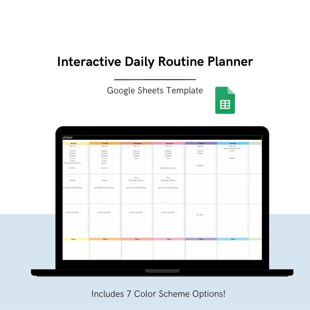 Daily Routines Planner | Daily Planner | Routine Planner | Digital ...