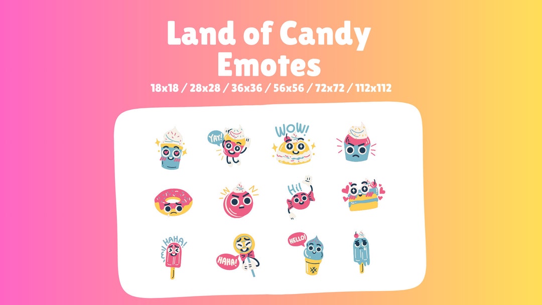 Land of Candy Twitch and Discord Emotes L Twitch Emotes L Discord ...