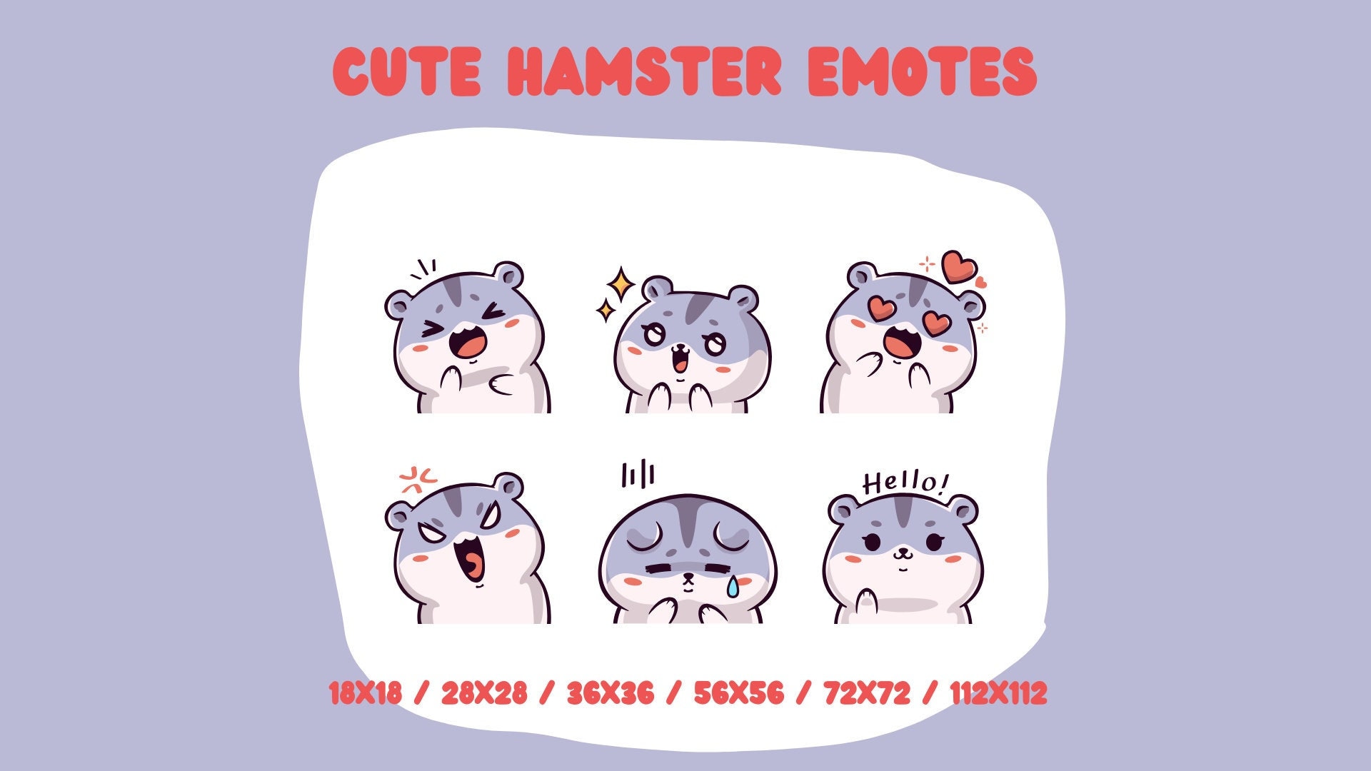 Cute Hamster Twitch and Discord Emotes L Twitch Emotes L Discord Emotes ...