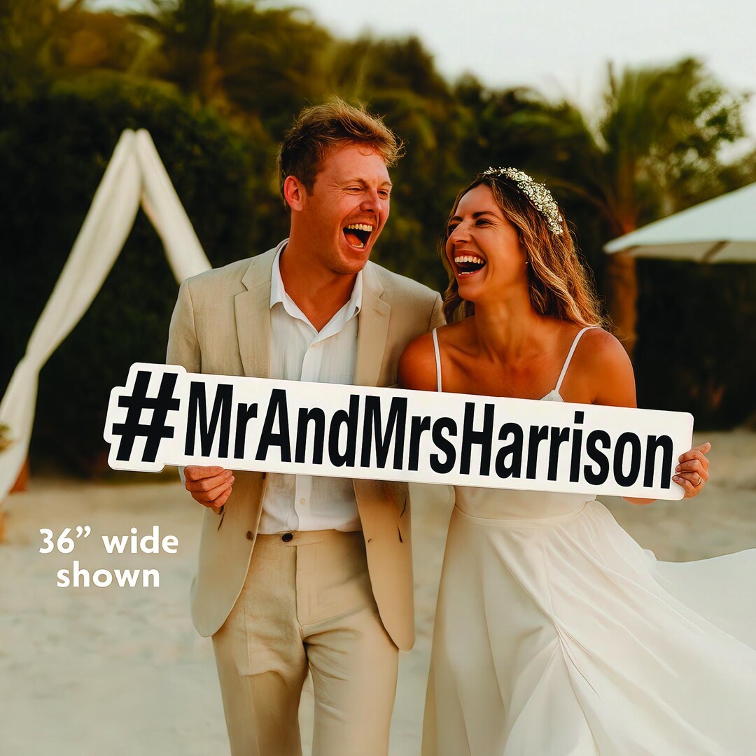 Hashtag Wedding Sign Custom, Photo Booth Prop, Party Prop, Social Media ...