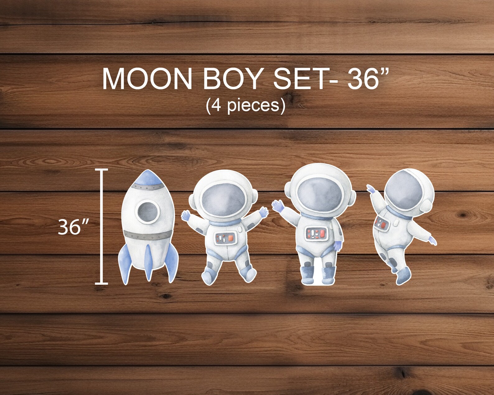 Cute Baby Astronaut Cutouts Watercolor Outerspace Cutouts Centerpieces ...