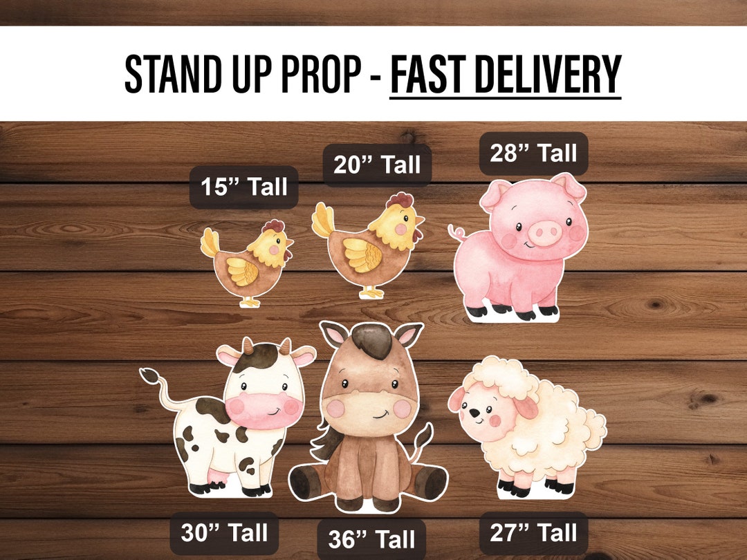 Farm Animal Decor Cute Watercolor Farm Cutouts Centerpieces Farm Animal ...