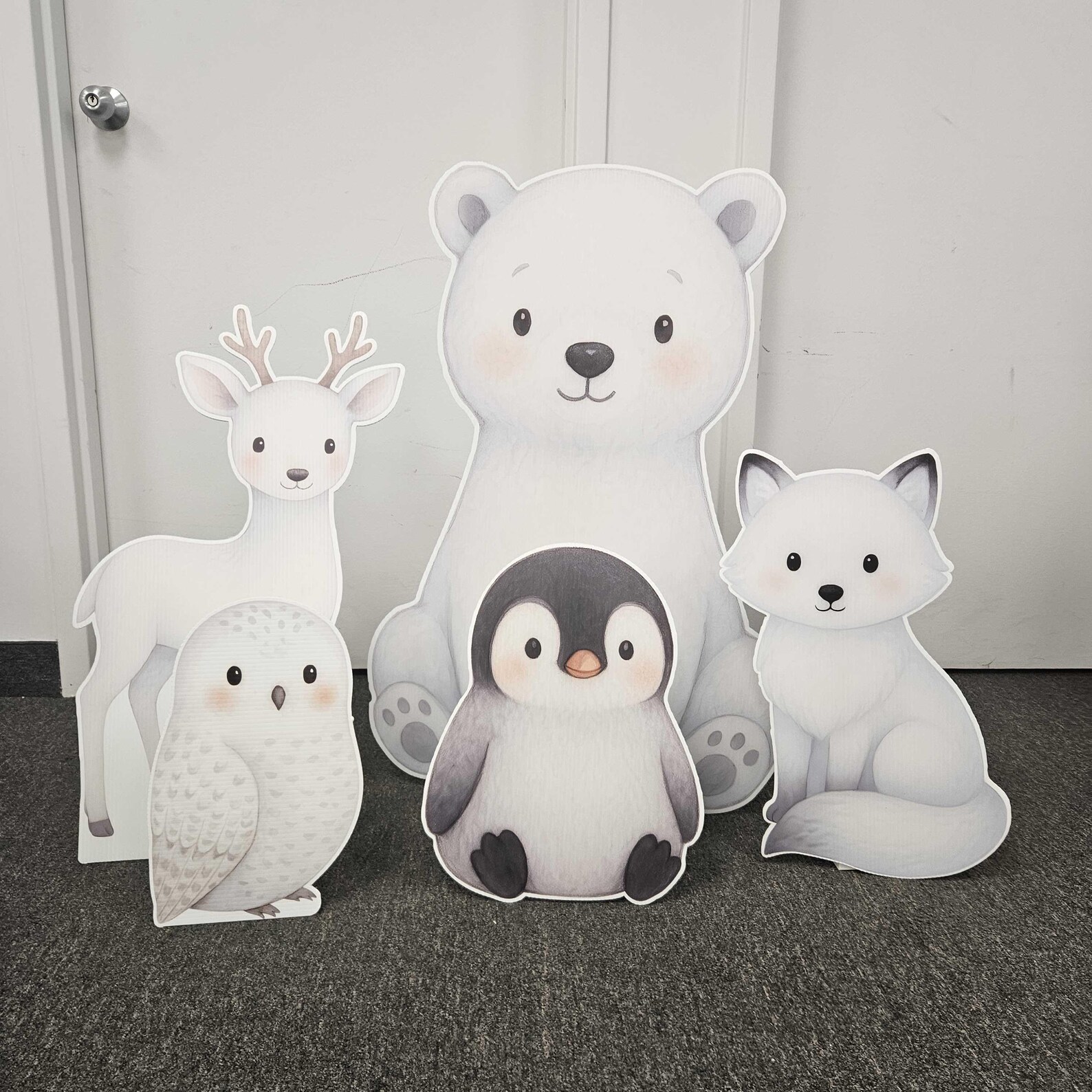 Winter Wonderland Animal Cutouts for Birthday & Baby Shower Decorations ...