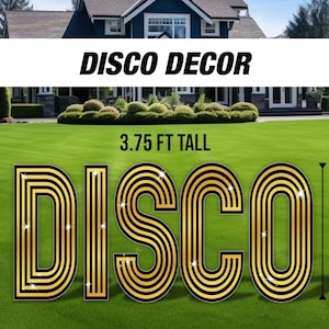 Disco Letter Cutout Decor Disco Themed, 90s 80s Party, Groovy Lawn ...
