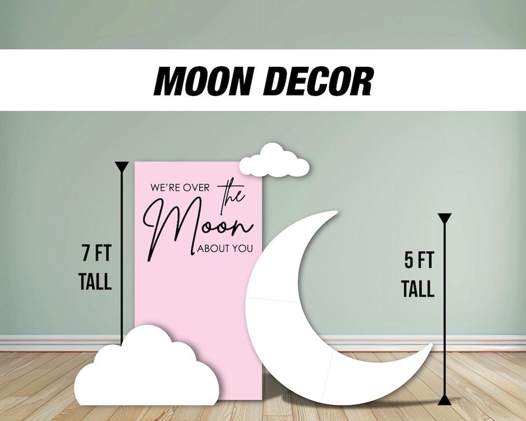 Moon Backdrop Moon Cutout Decorations, Outerspace Themed Birthday Moon ...