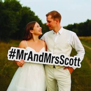 Hashtag Wedding Sign Custom, Photo Booth Prop, Party Prop, Social Media ...