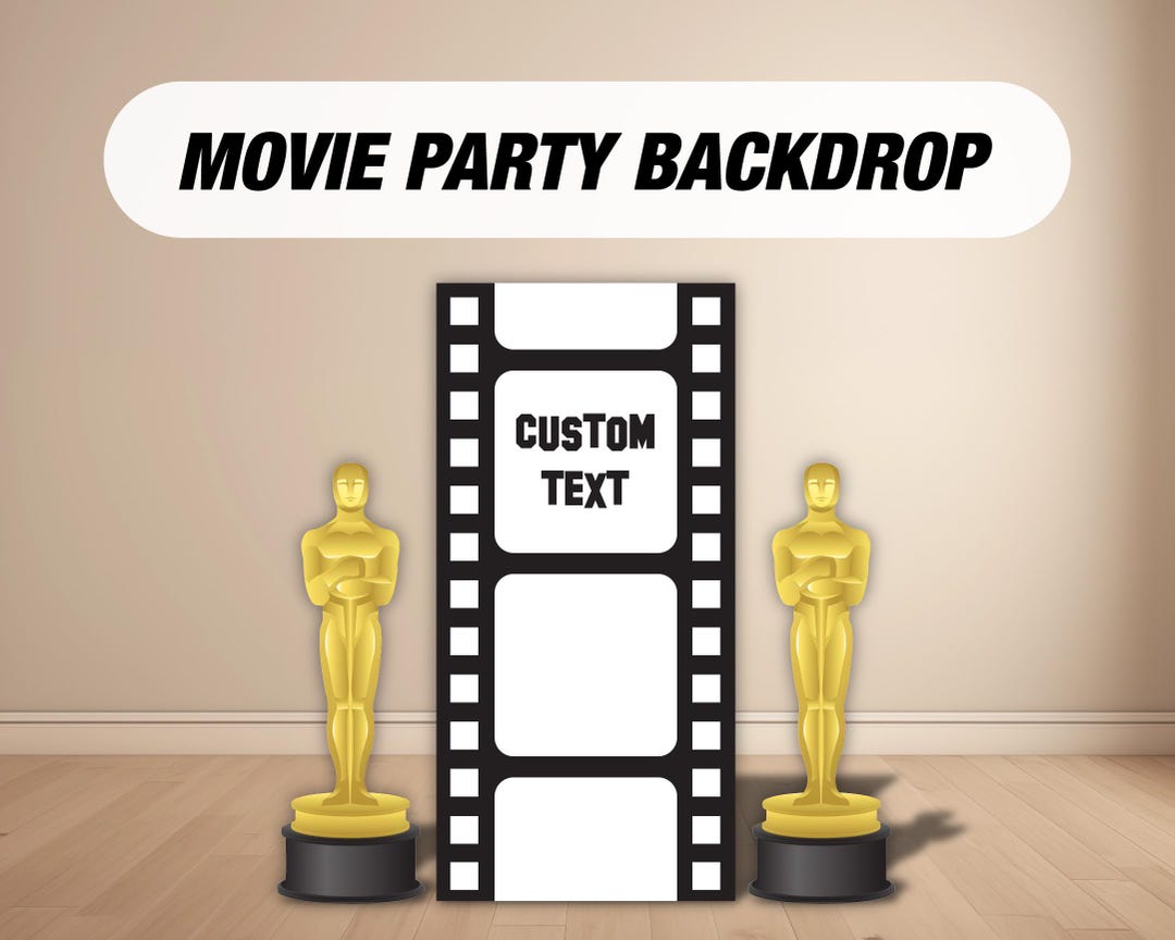 Movie Party Backdrop, Movie Night Backdrops With Stands, NOT Fabric ...
