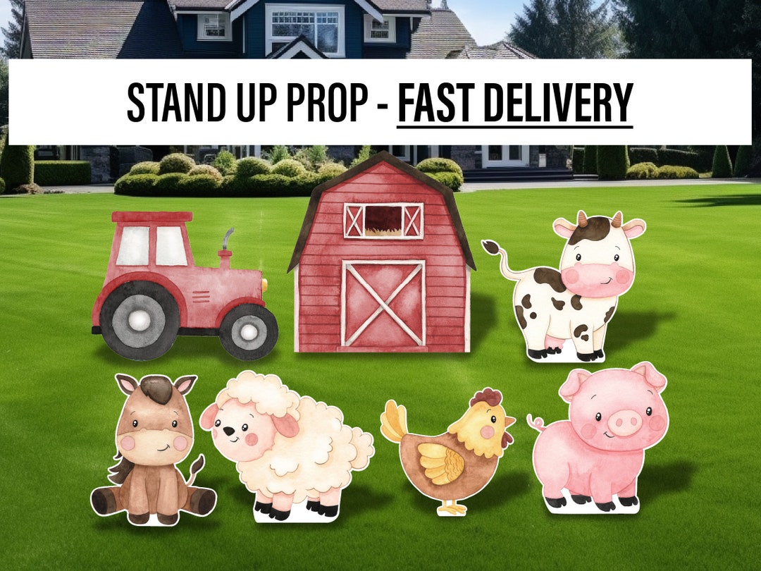 Farm Animal Cutouts Cute Watercolor Farm Cutouts Centerpieces Farm ...