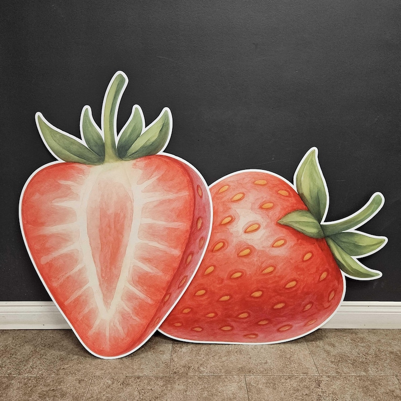 BIG Strawberry Cutouts, Prop Decoration Babyshower Berry Sweet One ...