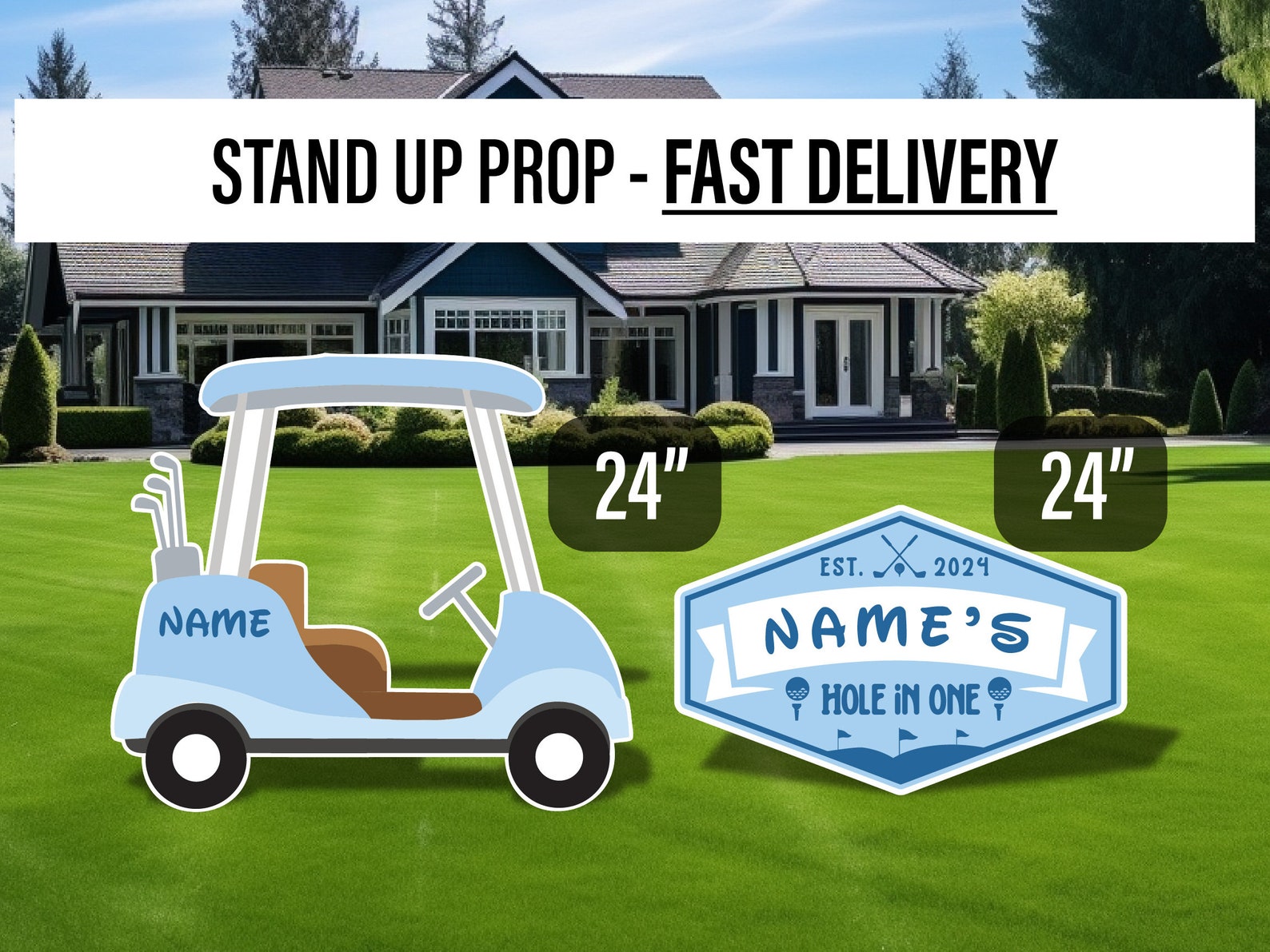 Baby Blue Golf Cutout Golf Party Birthday Decor, Cut Out, Lawn Signs ...