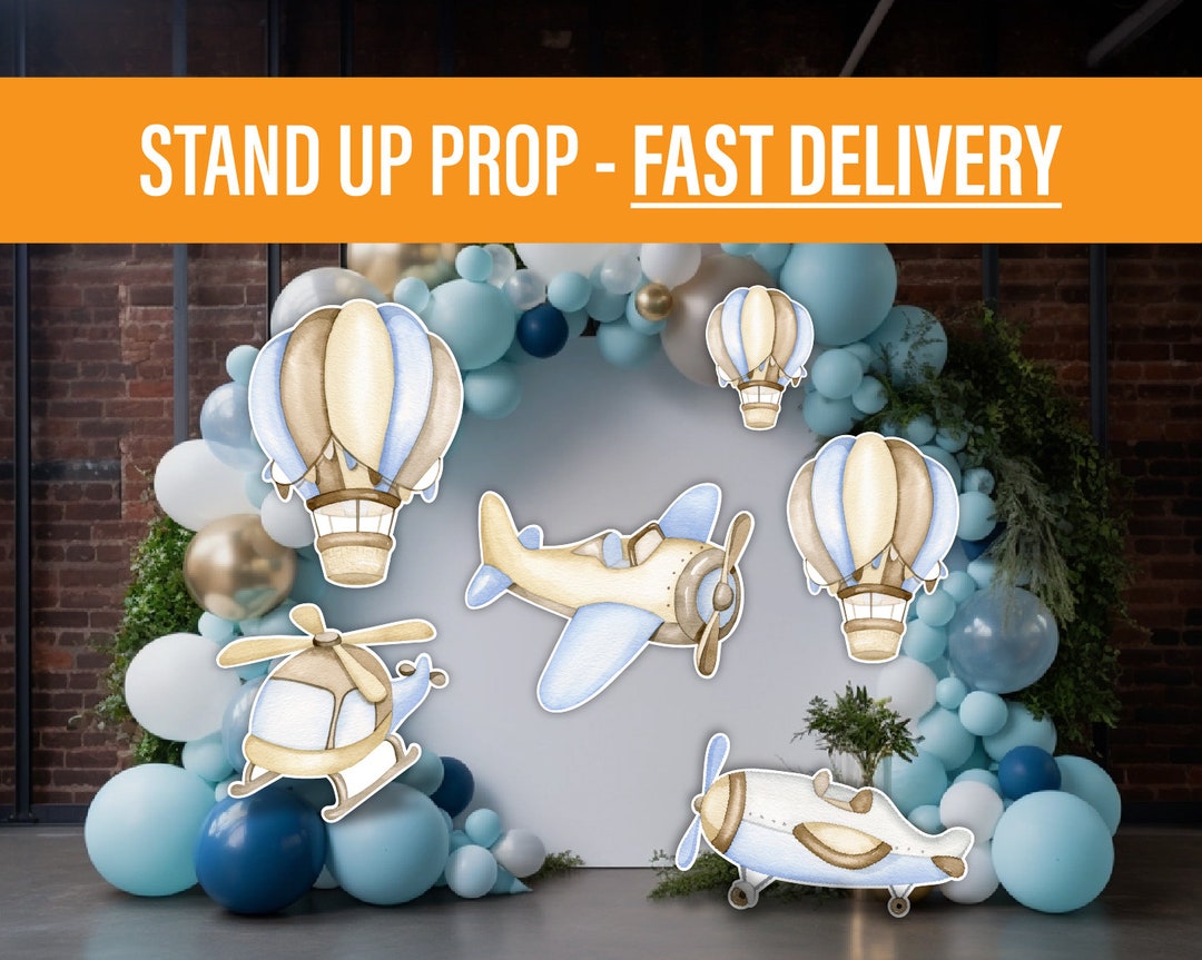 How Time Flies Birthday Watercolor Airplane Cutout Decorations ...