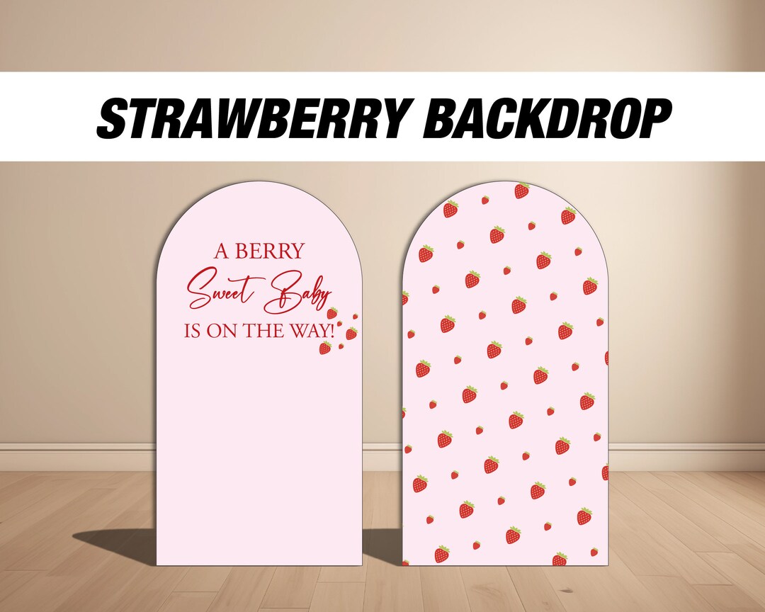 Strawberry Arch Backdrop, With Stands, Babyshower Strawberry Themed ...