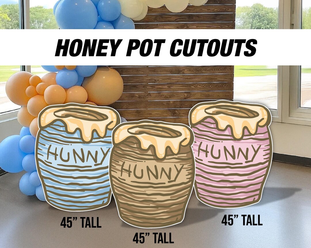 Big Hunny Pot Cutout, Honey Pot Prop, Classic Bear Winnie the Pooh ...