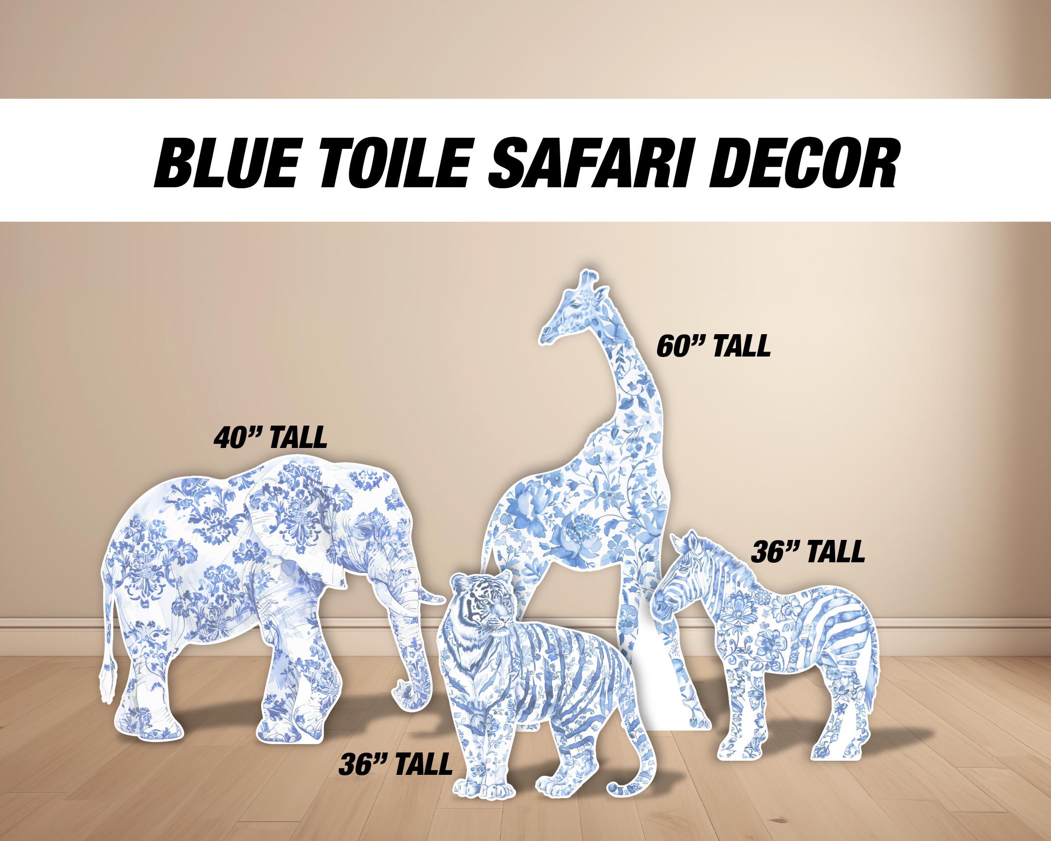 Blue Safari Toile Animal Cutouts, Props, Toile De Jouy, Blue Baby ...