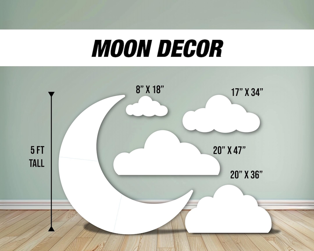 Moon Backdrop Moon Cutout Decorations, Outerspace Themed Birthday Moon ...