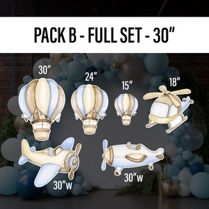 How Time Flies Birthday Watercolor Airplane Cutout Decorations ...