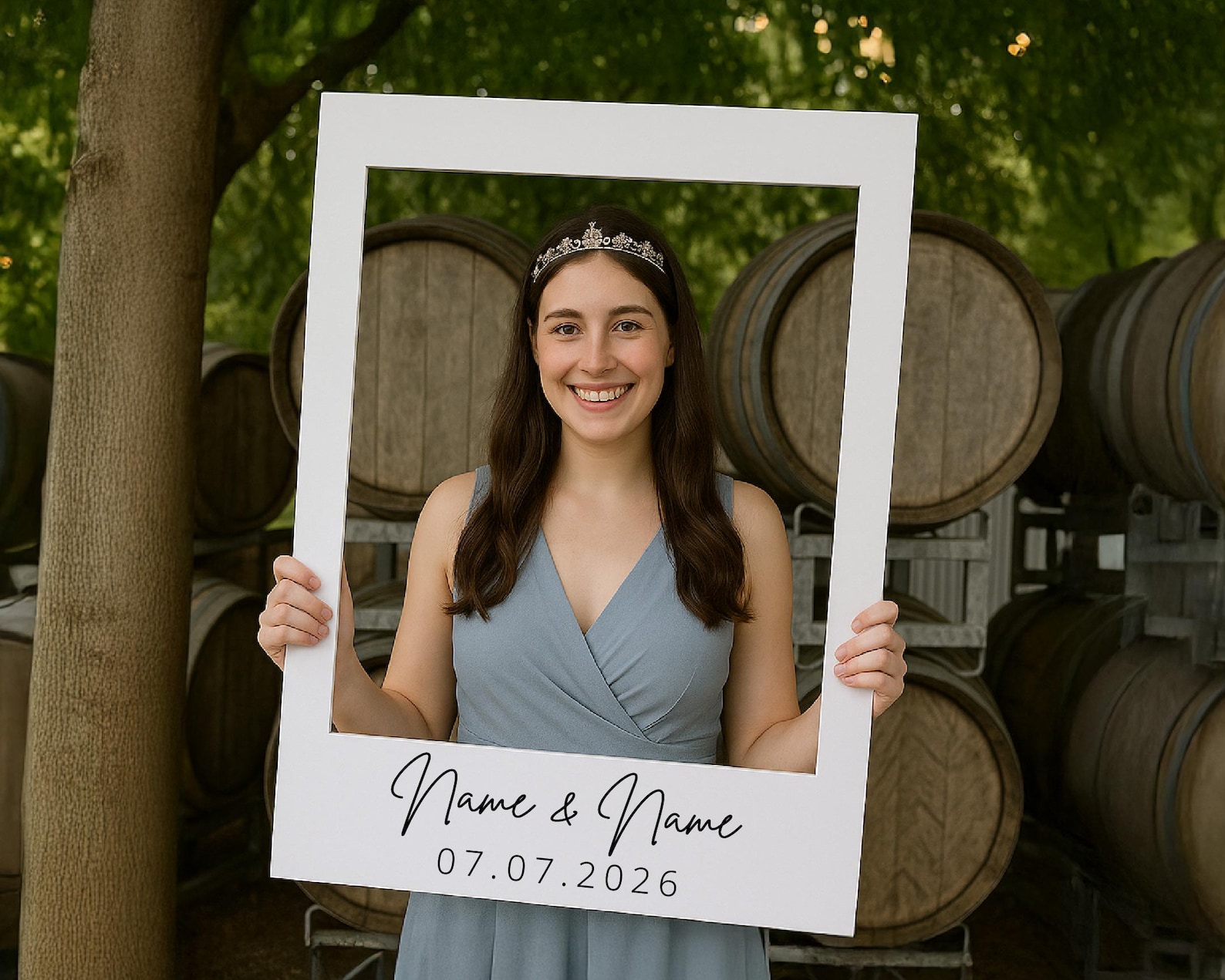 Custom Polaroid Selfie Frame Printed Prop – Bridal Shower, Baby Shower ...