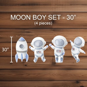 Cute Baby Astronaut Cutouts Watercolor Outerspace Cutouts Centerpieces ...