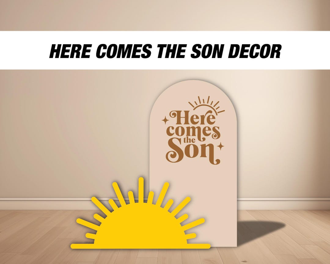 Sun Cutout, Large Sun Decor, Here Comes the Son Sun Sign, Babyshower ...