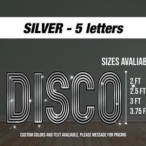 Disco Letter Cutout Decor Disco Themed, 90s 80s Party, Groovy Lawn ...