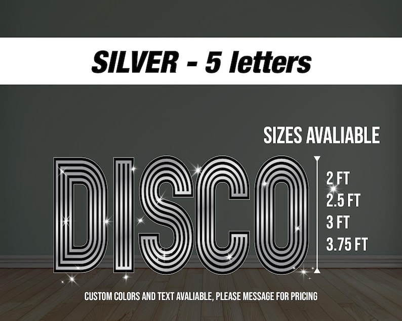 Disco Letter Cutout Decor Disco Themed, 90s 80s Party, Groovy Lawn ...