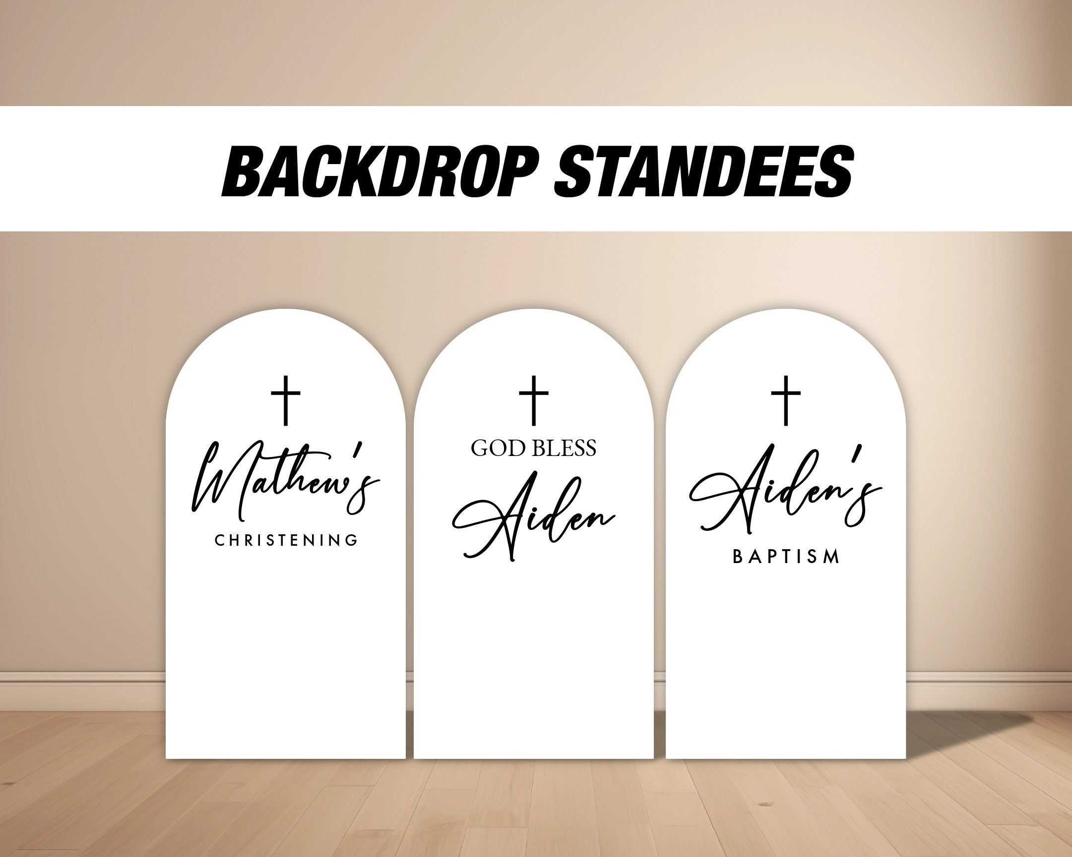 God Bless Arch Backdrop Christening Baptism Arch Backdrop, With Stands ...