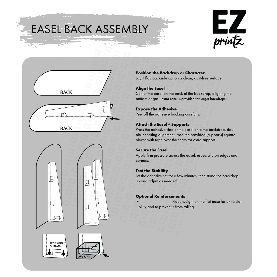 Backdrop Strut Stand | Cardboard Cutout Stand Large Board Backdrop ...
