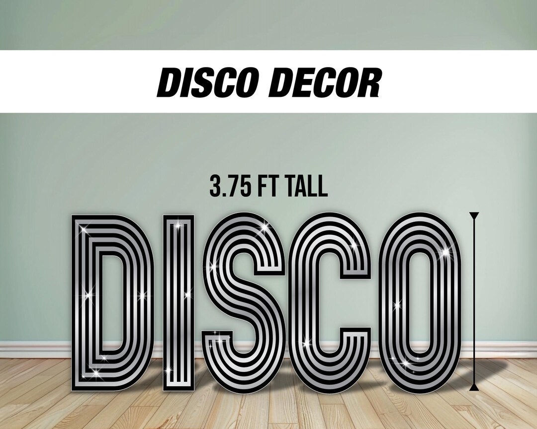 Disco Letter Cutout Decor Disco Themed, 90s 80s Party, Groovy Lawn ...